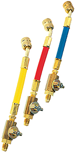 1/4" MFL x 1/4" FFL, Blue, Red and Yellow Ball Valve Adapters | Robinair