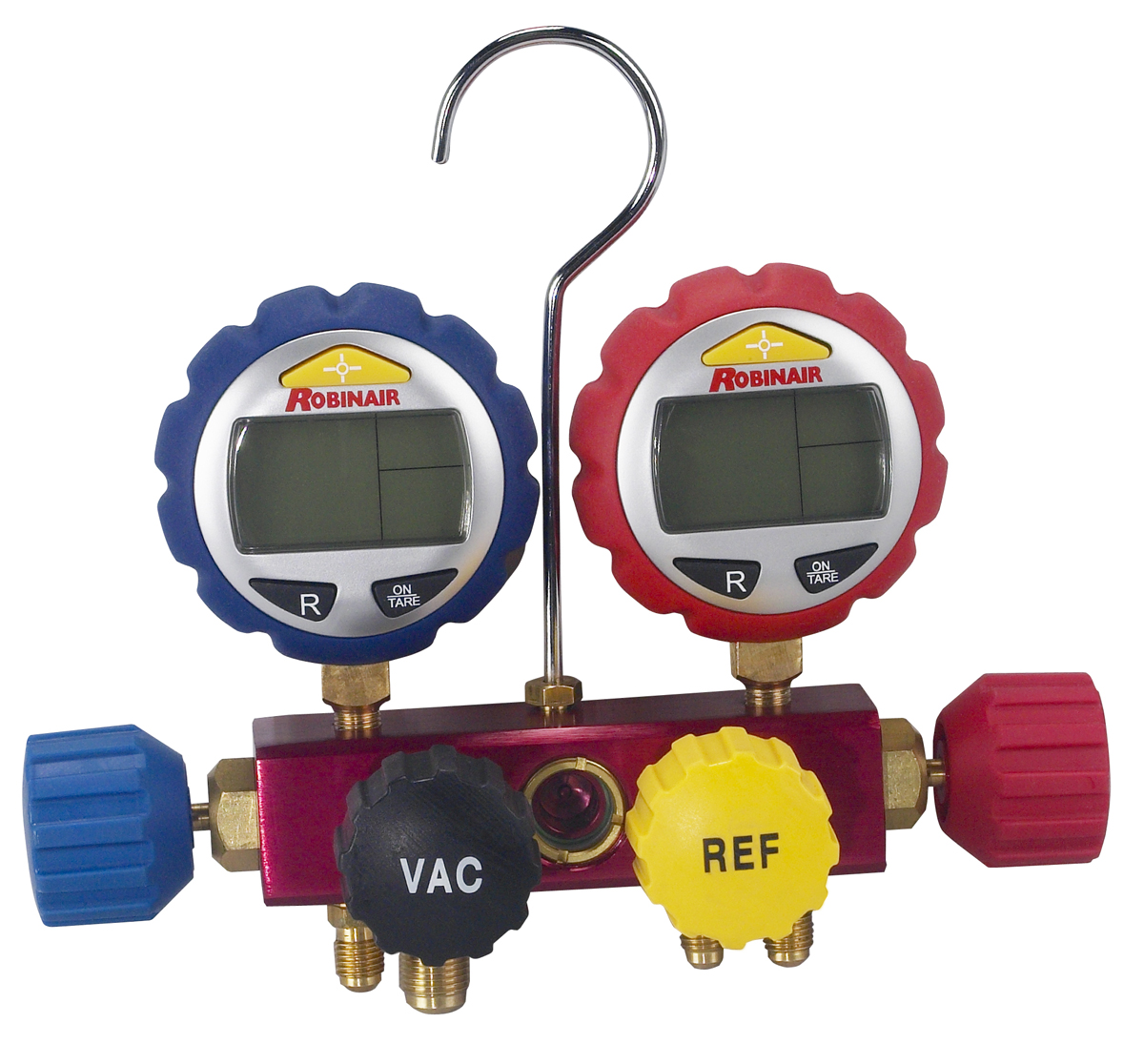 4-WAY ALUM MANIFOLD, DIGITAL GAUGES | Robinair