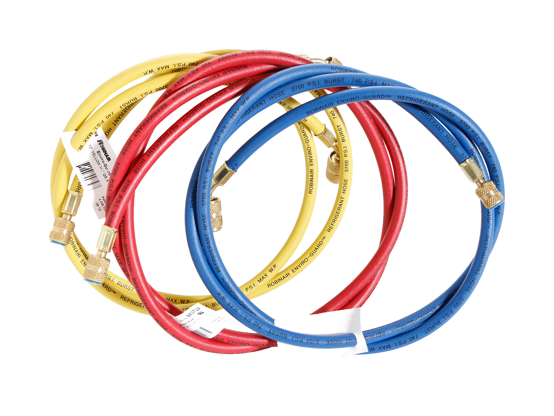 SET OF THREE 72 INCH ENVIRO-GUARD HOSES WITH 45 DEGREE QUICK SEAL ...
